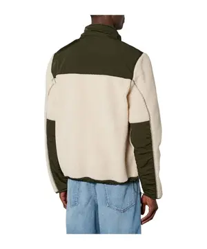 AMI Paris Color-block Stand Collar Fleece Jacket