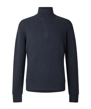Canada Goose Mock Neck Half-zip Ribbed Knit Sweater