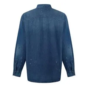 MAISON MARGIELA Splatterprint Longsleeve Denim Shirt