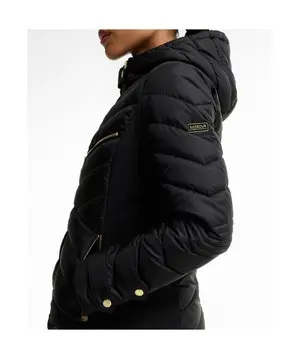 Barbour Quilted Hooded Jacket With Zip Closure