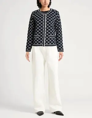 Max Mara Lightweight Knit Long Sleeve Coat - Black