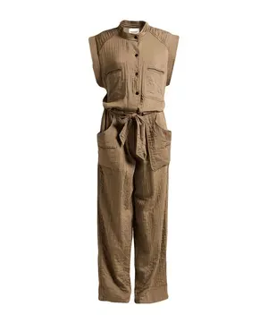 Isabel Marant Étoile Short Sleeve Mandarin Collar Jumpsuit With Belt