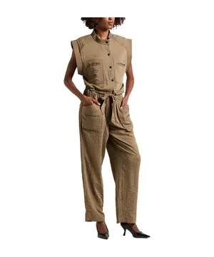 Isabel Marant Étoile Short Sleeve Mandarin Collar Jumpsuit With Belt