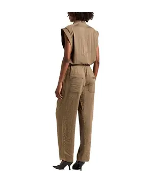 Isabel Marant Étoile Short Sleeve Mandarin Collar Jumpsuit With Belt