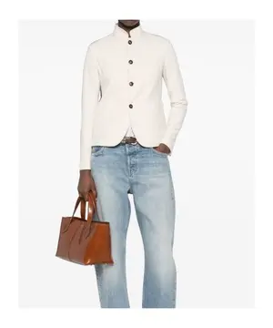 CIRCOLO 1901 Mandarin Collar Patch Pocket Blazer