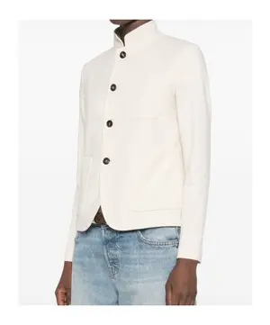 CIRCOLO 1901 Mandarin Collar Patch Pocket Blazer
