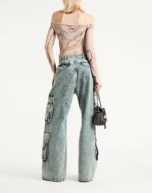 DIESEL® Medium Wash Denim Cargo Pants