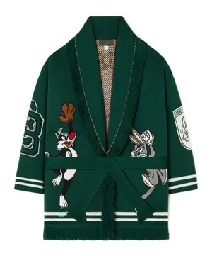 Alanui X Looney Tunes Bugs Bunny & Sylvester Wool Cardigan