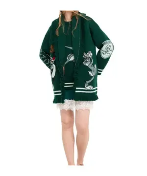 Alanui X Looney Tunes Bugs Bunny & Sylvester Wool Cardigan