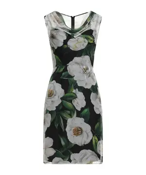 Dolce & Gabbana Sleeveless Floral Print Chiffon Dress