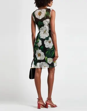 Dolce & Gabbana Sleeveless Floral Print Chiffon Dress