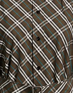 Burberry Checked Long Sleeve Shirt Dress