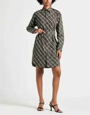 Burberry Checked Long Sleeve Shirt Dress