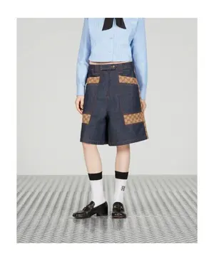 Gucci High-waist Denim Bermuda Shorts