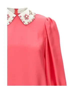 Red Valentino Rivet Collar Dress
