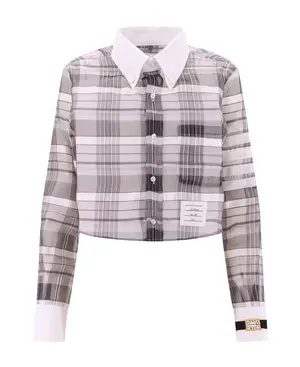 Thom Browne Checked Cropped Shirt