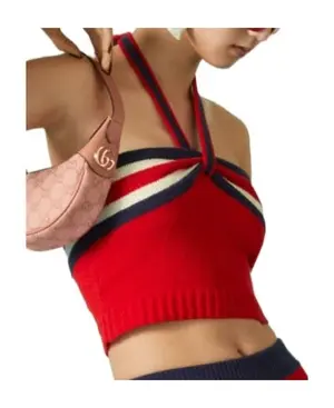 Gucci Halterneck Knitted Cropped Top