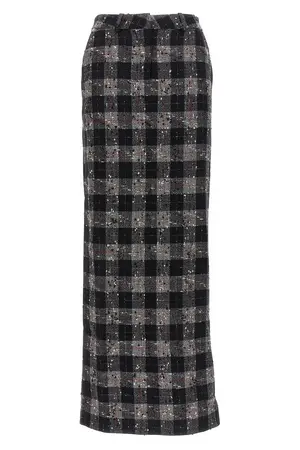 Alessandra Rich Tartan Check Maxi Skirt