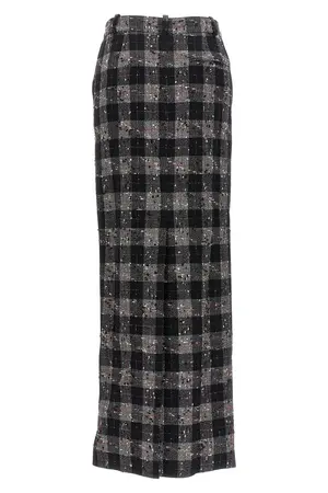 Alessandra Rich Tartan Check Maxi Skirt