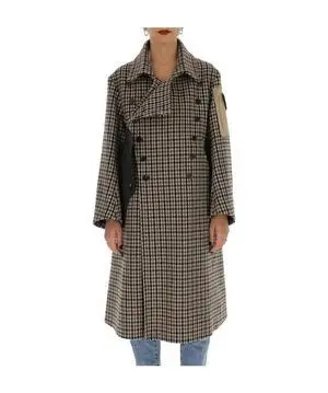 MAISON MARGIELA Double Breasted Checked Wool Coat