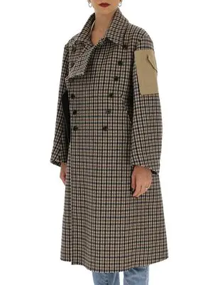 MAISON MARGIELA Double Breasted Checked Wool Coat