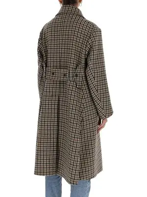 MAISON MARGIELA Double Breasted Checked Wool Coat