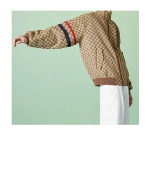 Gucci Gg Cotton Canvas Bomber Jacket