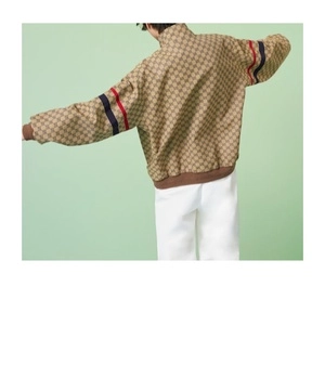 Gucci Gg Cotton Canvas Bomber Jacket