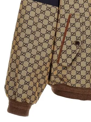 Gucci Gg Cotton Canvas Bomber Jacket