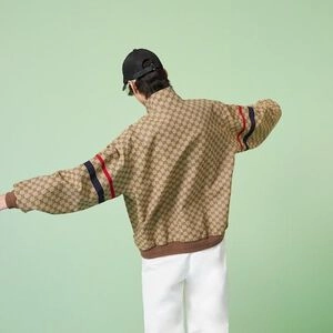 Gucci Gg Cotton Canvas Bomber Jacket