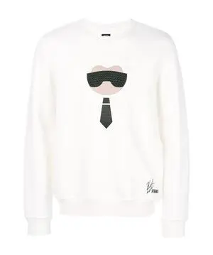 Fendi Karlito Decal Pullover - White
