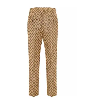 Gucci Monogrammed Elastic Waist Casual Pants