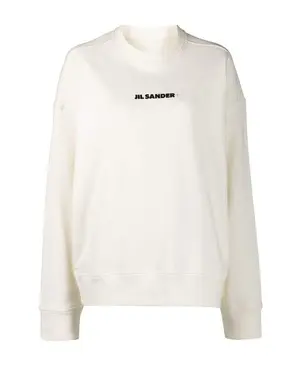 JIL SANDER Cropped Logo-print Sweatshirt - White