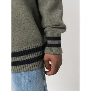 MAISON MARGIELA Striped Detail V-neck Jumper