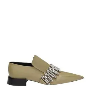 JIL SANDER Pointed-toe Leather Loafers With Embellished Detailing