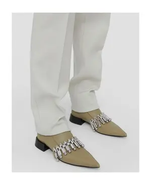 JIL SANDER Pointed-toe Leather Loafers With Embellished Detailing