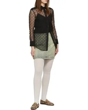 Gucci Gg Jacquard Denim Miniskirt