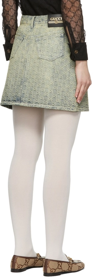 Gucci Gg Jacquard Denim Miniskirt