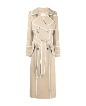 Chloé Scallop-trim Belted Trench Coat