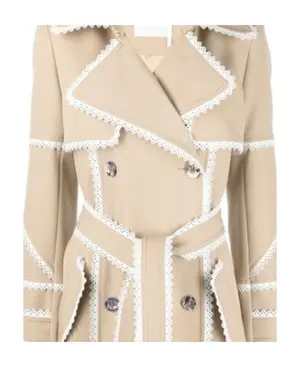 Chloé Scallop-trim Belted Trench Coat