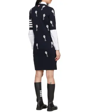 Thom Browne 4-bar Striped Knitted Dress