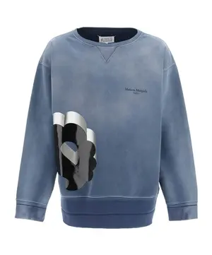MAISON MARGIELA Printed Crewneck Sweatshirt - Blue