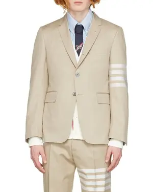 Thom Browne Stripe-print Detail Blazer - Brown