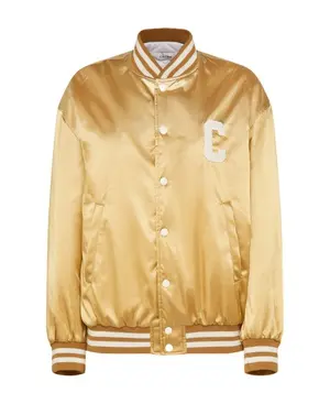 Celine Varsity Jacket With Letter Applique - Gold