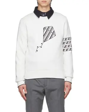 Thom Browne Pullover With Kite Icon Jacquard 4-bar In Cotton