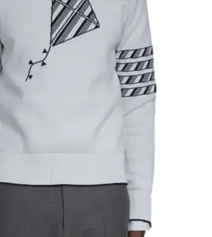 Thom Browne Pullover With Kite Icon Jacquard 4-bar In Cotton