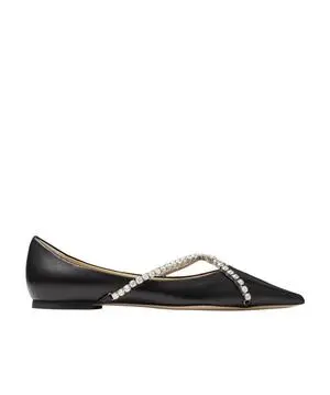 JIMMY CHOO Diamond Embellished Pointed Toe Flats