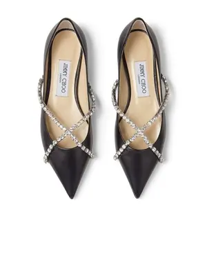 JIMMY CHOO Diamond Embellished Pointed Toe Flats