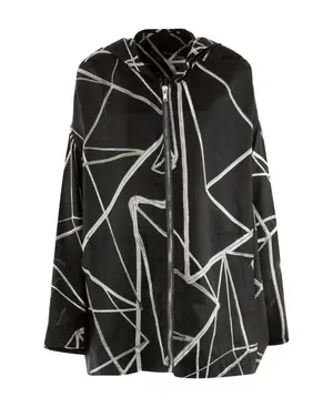 Rick Owens Geometric Print Lightweight Hooded Jacket