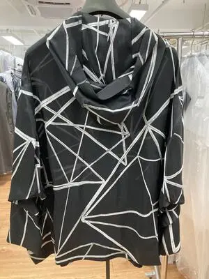 Rick Owens Geometric Print Lightweight Hooded Jacket